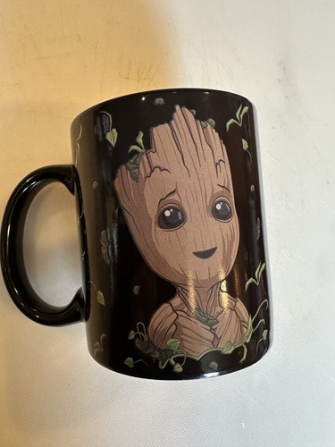 Marvel Guardians Of The Galaxy Baby Groot Black Coffee Mug Cup F | eBay
