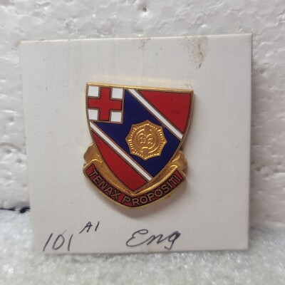 VTG US Army WWII 101st Engineer Battalion Pin Tenax Propositi DI DUI ...