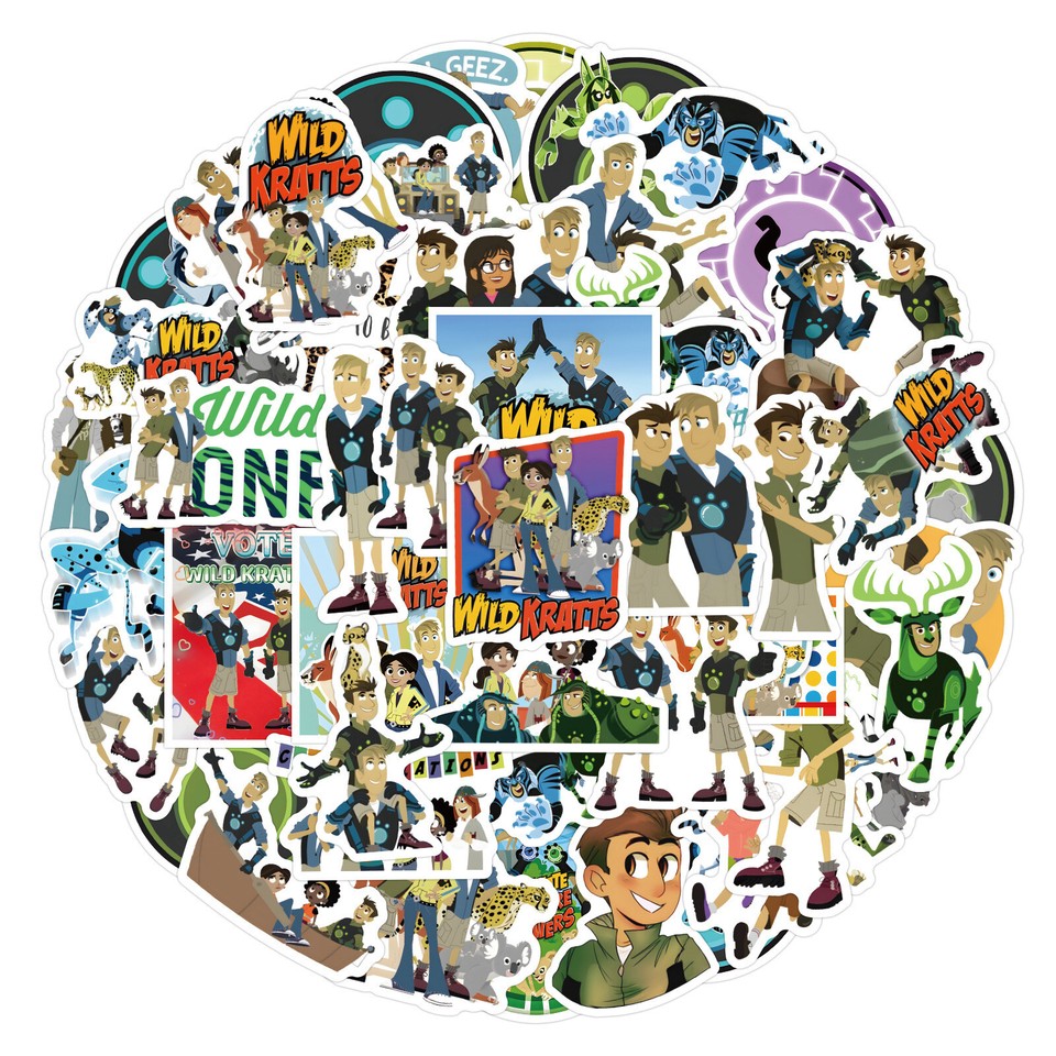 55X Wild Kratts Stickers Flash Animation Martin Chris Kratt Hydro Flask ...
