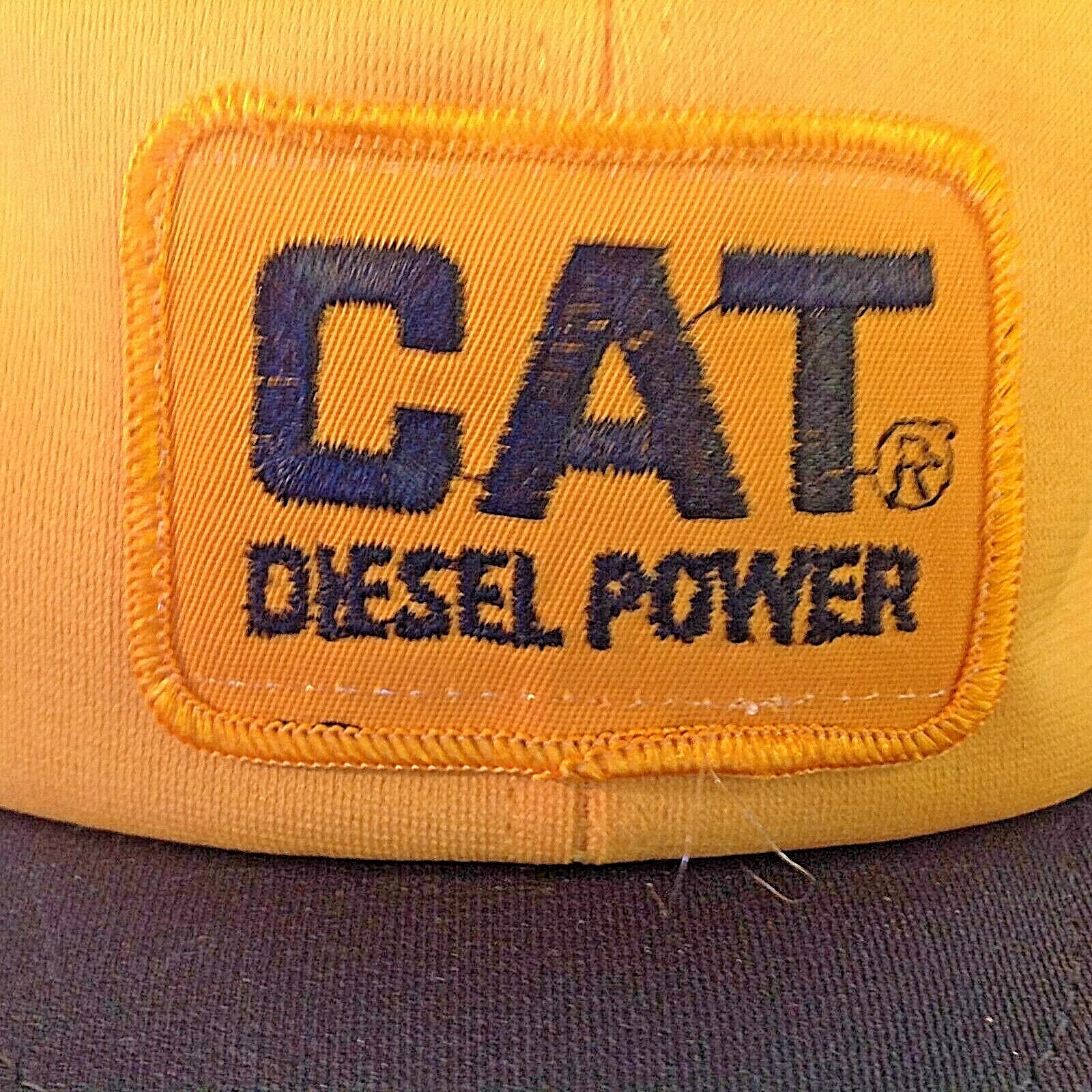 Vintage CAT Diesel Power Trucker Cap Union Tag Caterpillar Gold ...