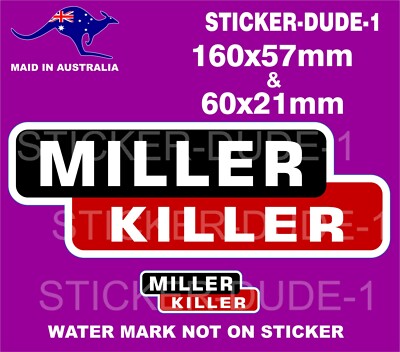 2 MILLER KILLER STICKERS ROD ELECTRODE LINCOLN ESAB MIG TIG WELDER ...