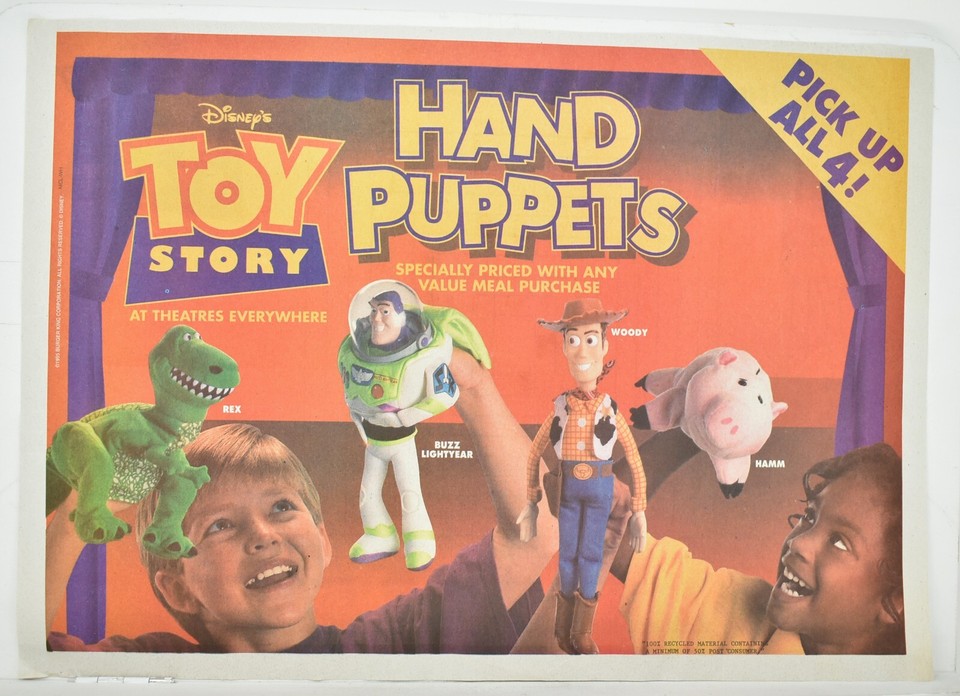 1995 Burger King Walt Disney Toy Story Buzz Lightyear Woody Rex Hamm ...