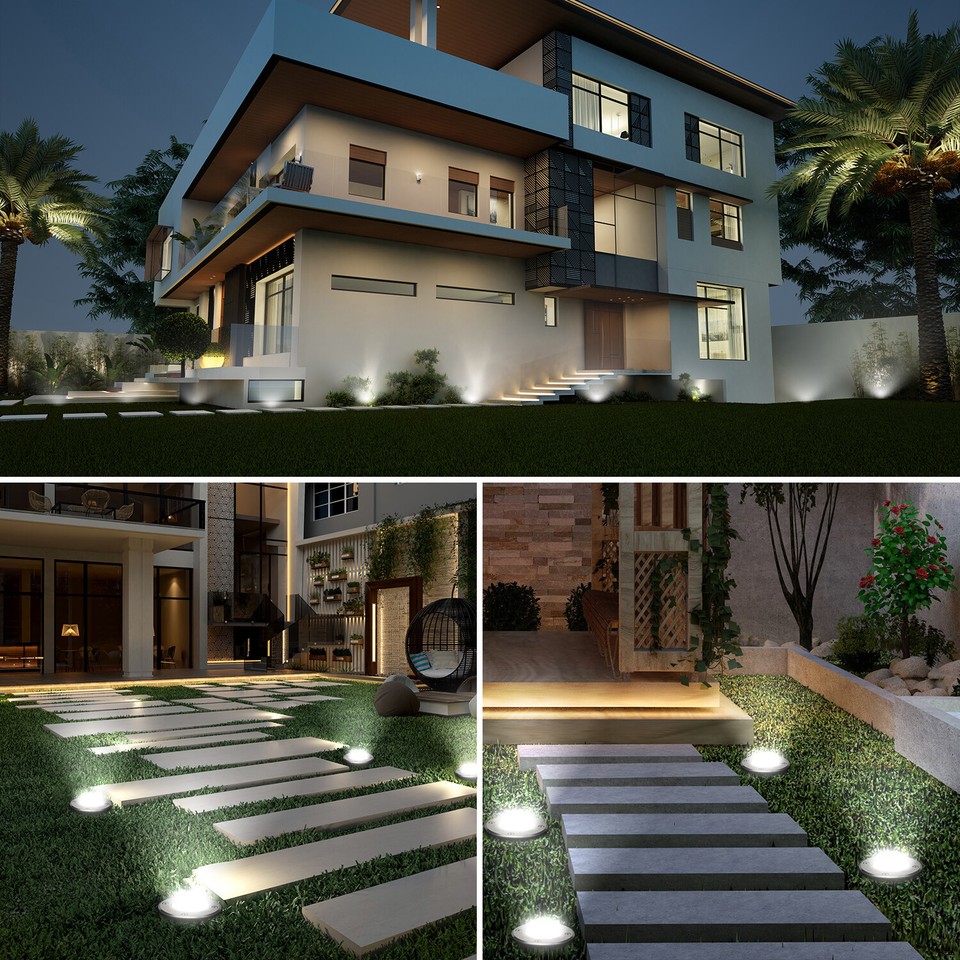 4 Pack LED Inground Lights 5W 600LM Outdoor Path Landscape Lights ...