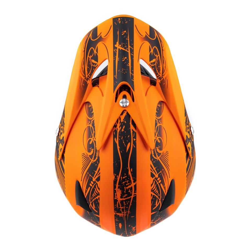 Matte Orange Typhoon Adult Dirt Bike Helmet ATV Off Road ORV Motocross ...
