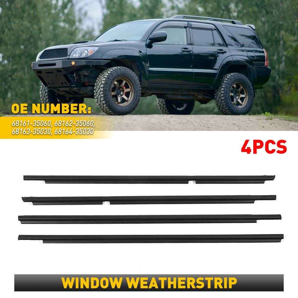 4Pcs Outer Window Weatherstrip Molding Trim Seals For 2003-2009 Toyota ...