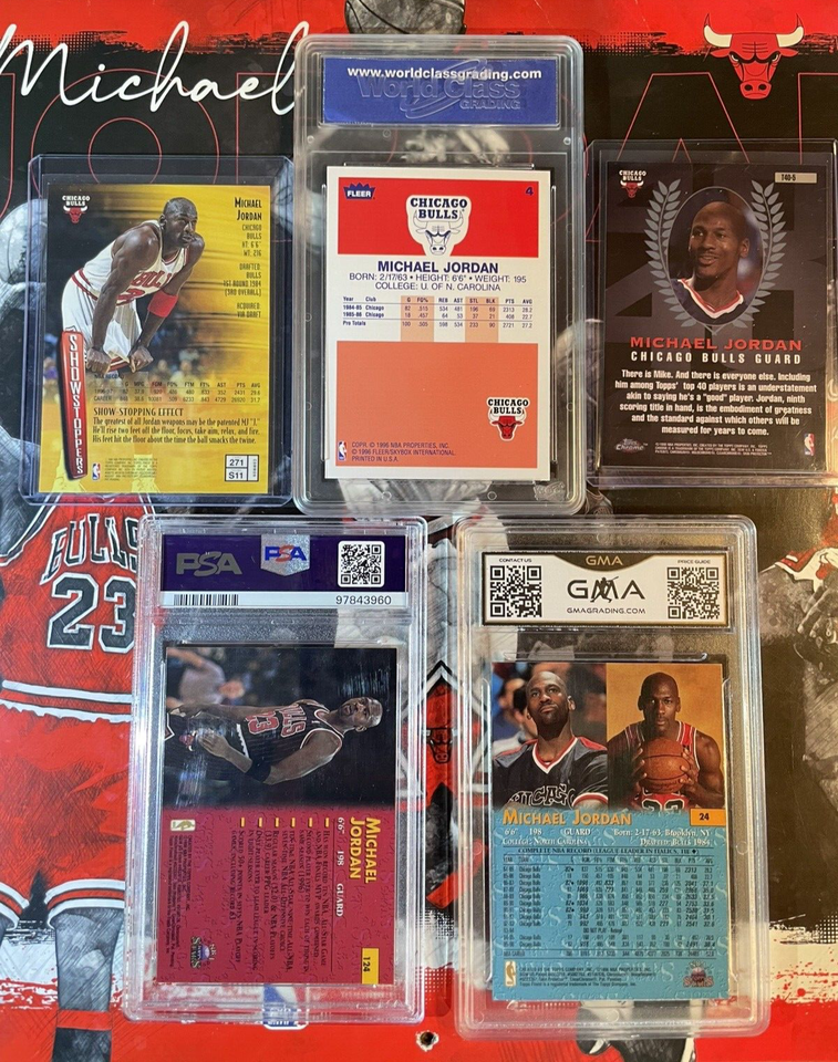 MICHAEL JORDAN 1996 TOPPS NBA STARS FINEST PSA 10 GEM MINT WCG FLEER 86 ...