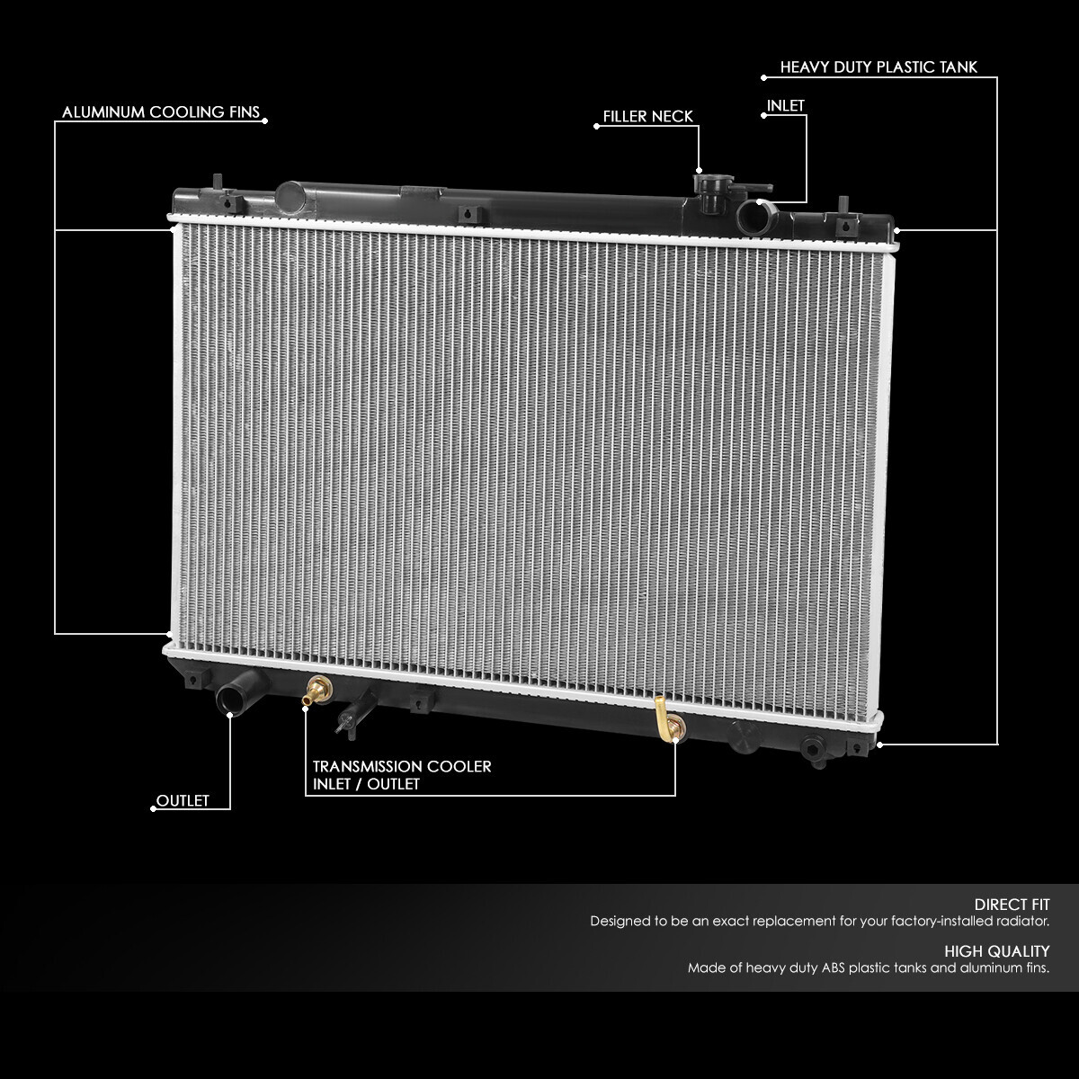 FOR 01-03 LEXUS RX300 REPLACEMENT T-6061 ALUMINUM CORE COOLING RADIATOR ...