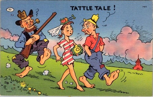 Tattle Tale Tichnor Bros Boston 1950s Rural Gossip Americana Postcard ...