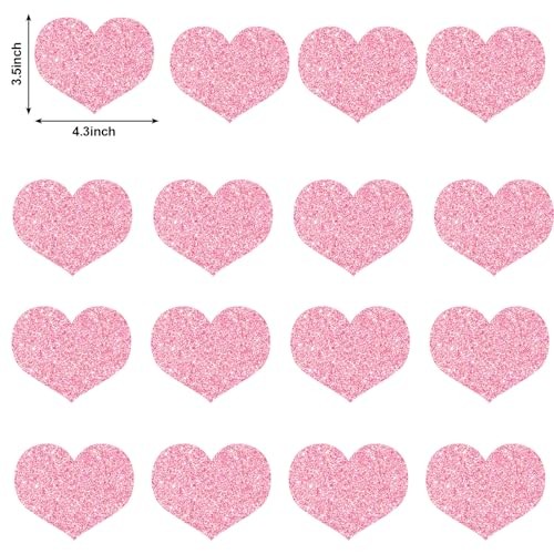 16 Pack Strong Heart Magnets for Fridge Decor Pink Decorative Stickers ...