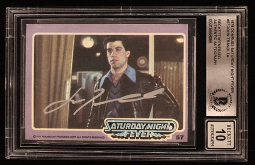 John Travolta Signed 1978 Donruss Saturday Night Fever Movie Card (BAS ...
