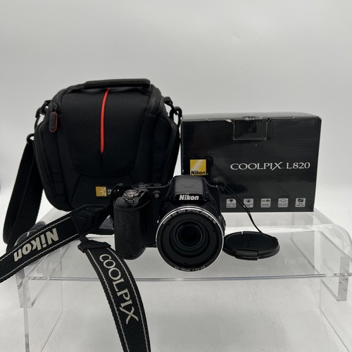 Nikon Coolpix L820 Black Digital Camera 30x Zoom 16 Megapixels Box ...