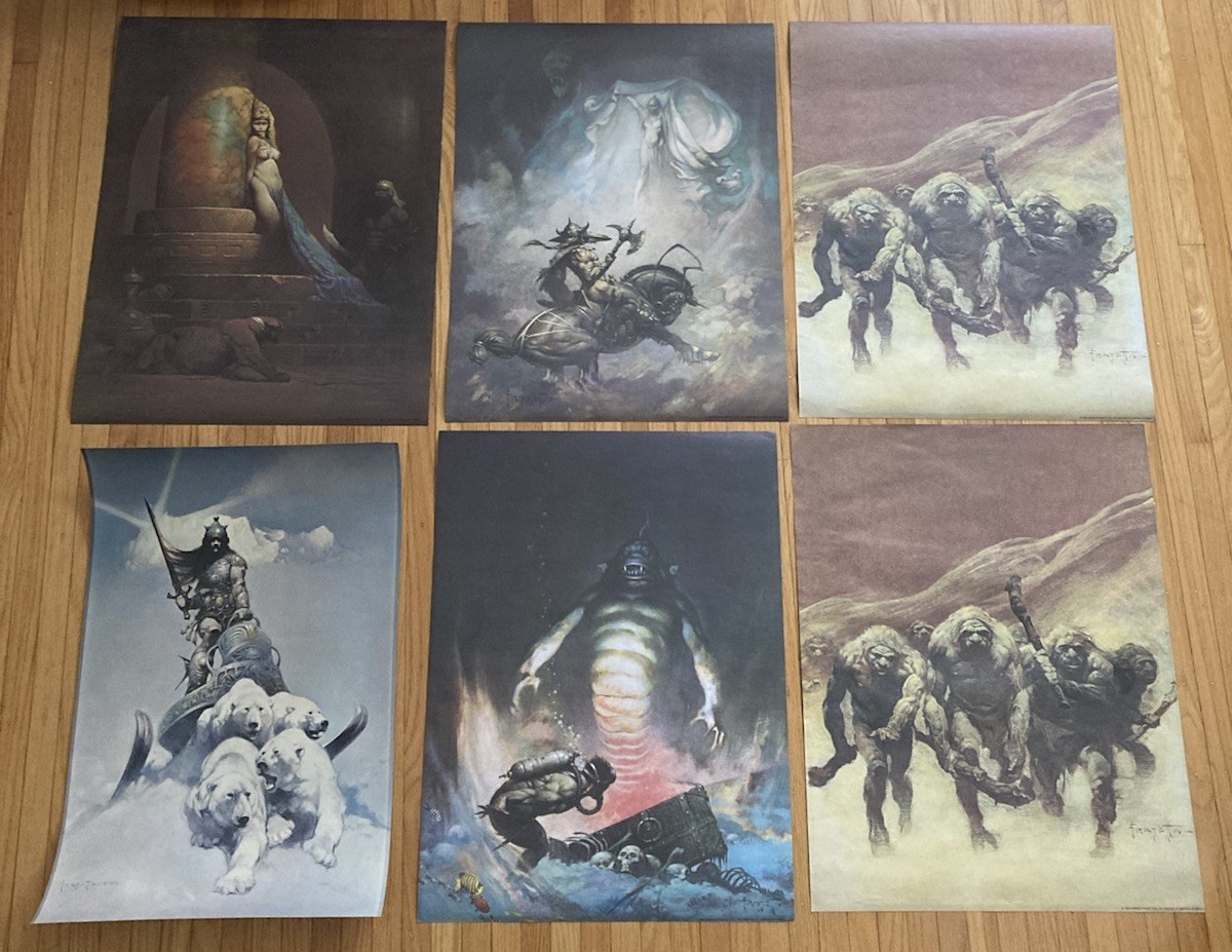 lot of 6 Vintage 70’s Frank Frazetta Art Print Poster 16x23 original ...