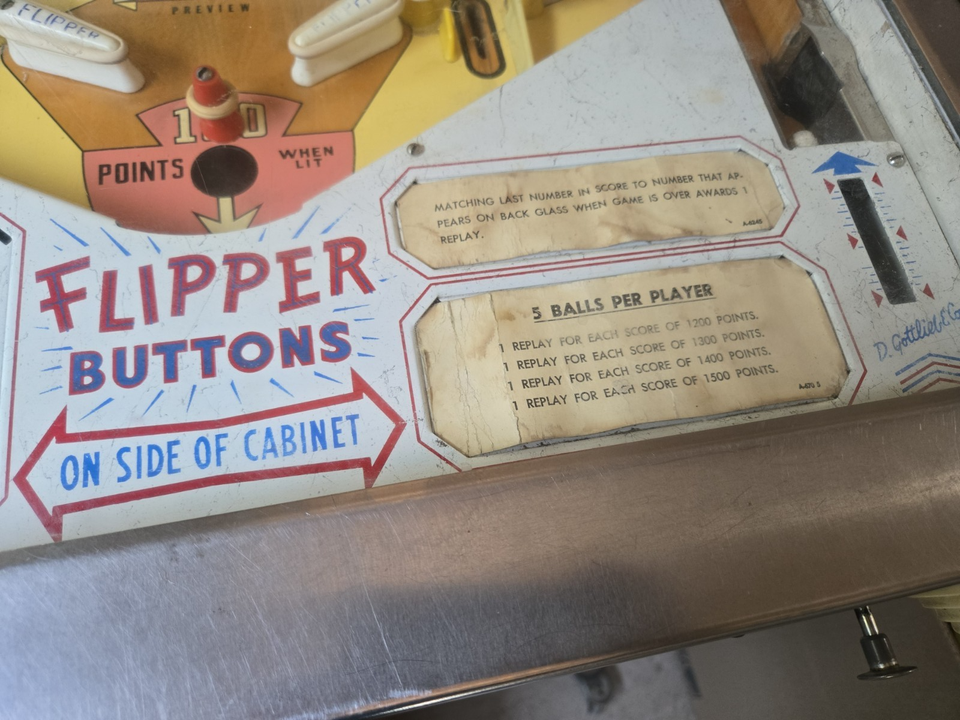 vintage Gottlieb "working" pinball machine | eBay