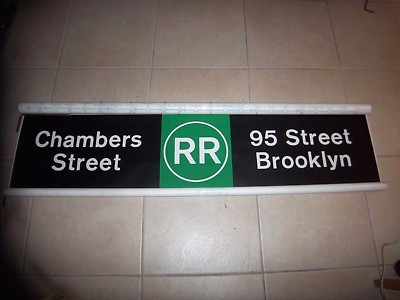 NY NYC SUBWAY ROLL SIGN RR CHAMBERS STREET 95TH ST BROOKLYN STUYVESANT ...