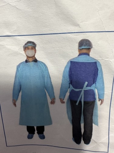 SECURE Non-Surgical Polyethylene Isolation Gown 10 Pack AAMI Level 2 ...