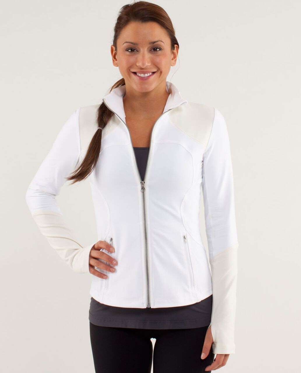 LULULEMON SHAPE FORME JACKET WHITE POLAR CREAM SIZE 2 | eBay