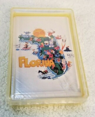 Vintage Florida Souvenir Deck of Playing Cards in Plastic Case Cards ...
