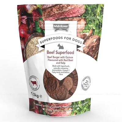 Irish Rover Superfoods Dogs Food Meat Treats Beef Burger Quinoa Beet ...