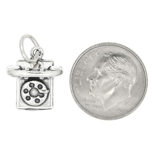 Sterling Silver Telephone Rotary Style Dial Phone Charm or Pendant | eBay