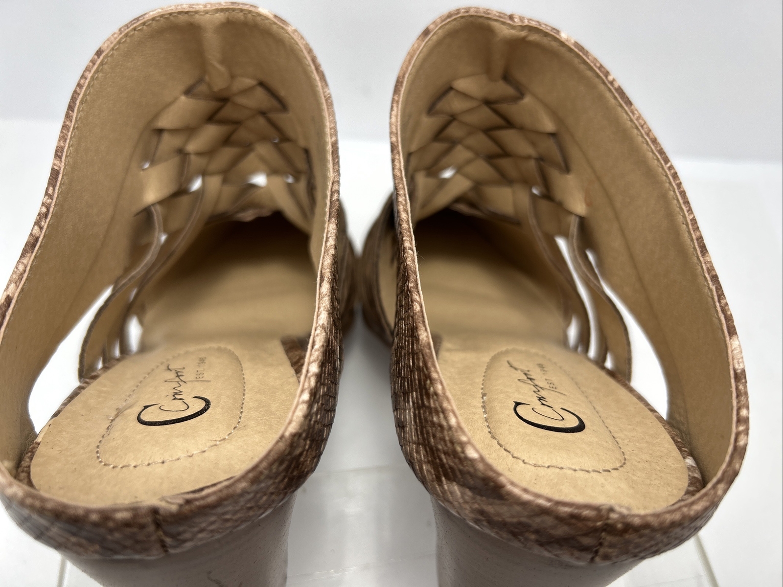 C Comfort by Cato Womens Heels /Mules Size 10 W Brown Reptile Print w ...