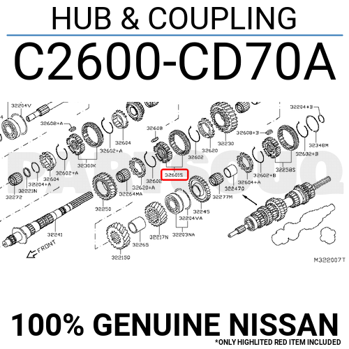 C2600CD70A Genuine Nissan HUB & COUPLING C2600-CD70A | eBay