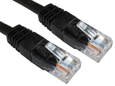 RJ45 Gato 6 Cable de Red UTP PVC Inj Moldeado Cable Negro 30mtr | eBay