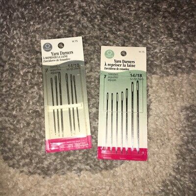 2 Packages Coats Yarn Darners Size 14/18 13 Needles Total | eBay