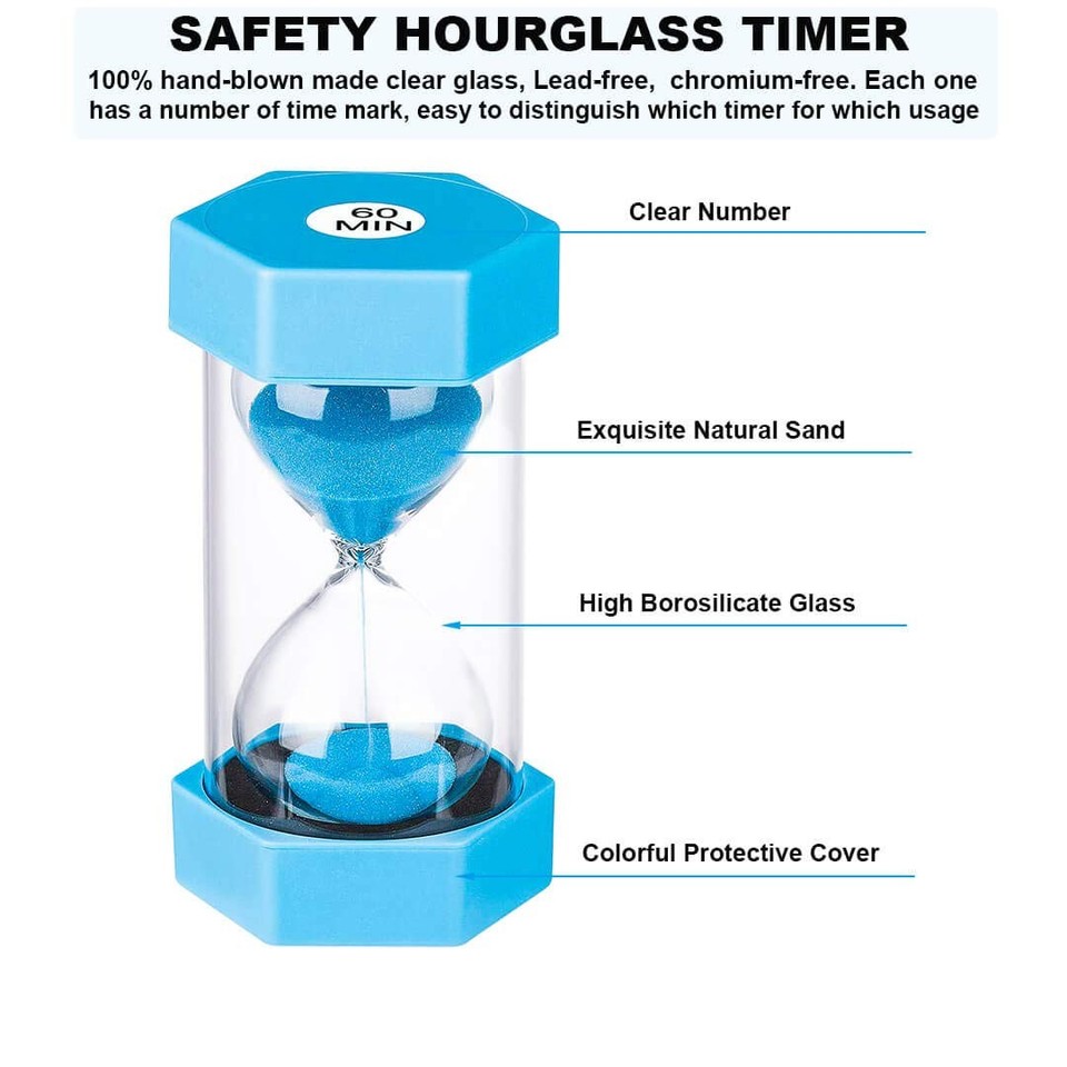 Large 30 Second Sand Timer, Colorful Durable Hourglass Sand Clock ...