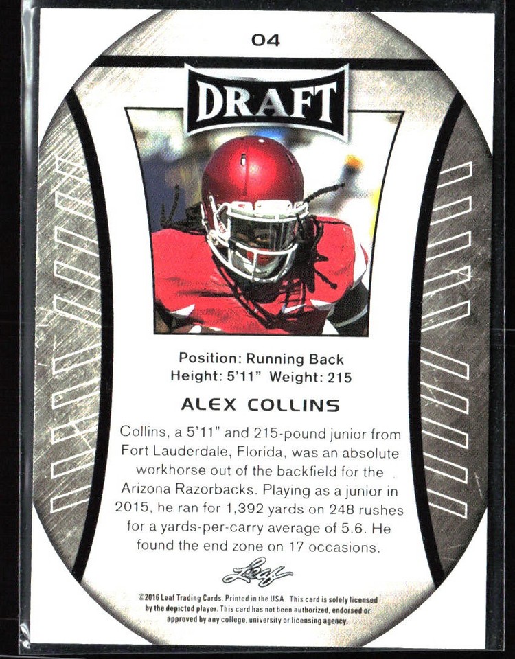 2016 Leaf Draft #4 Alex Collins Gold | eBay