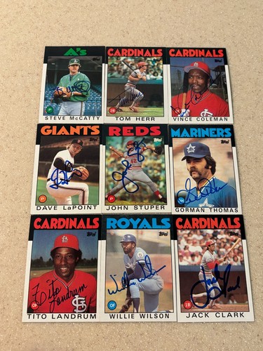 Lot of 9 signed Topps cards from 1986 | eBay
