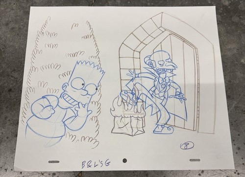 The Simpsons Production Drawing Cel Bart Simpson Mr. Burns Tv Show ...