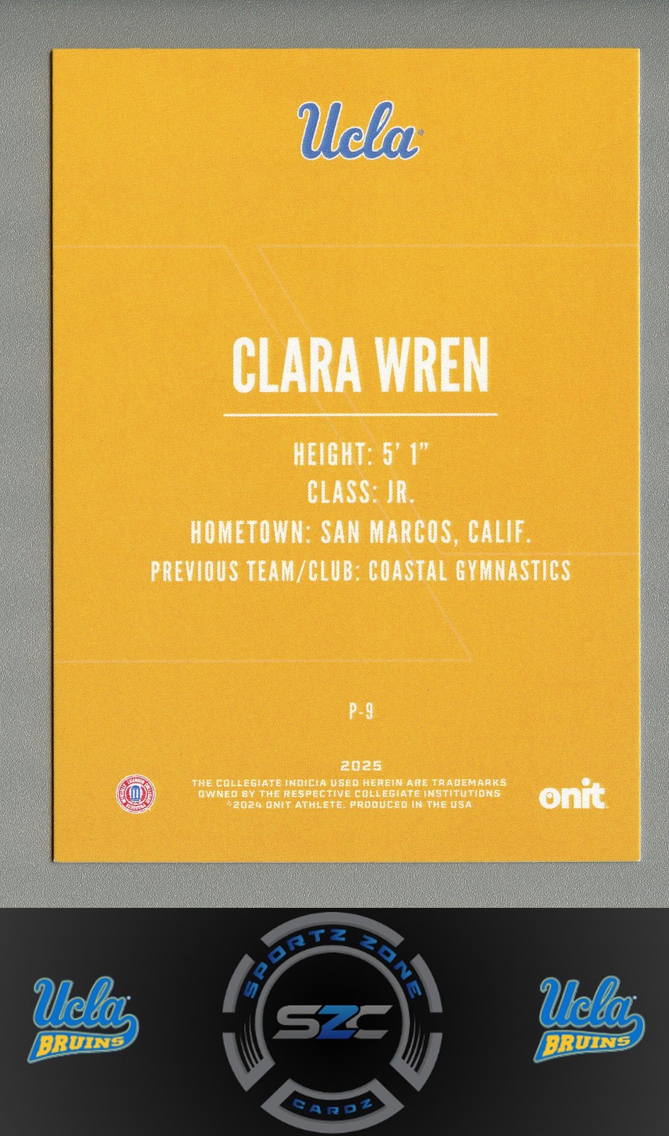 2025 Onit Athlete Ucla Bruins Gymnastics - Parallel Clara Wren #P-9 for ...