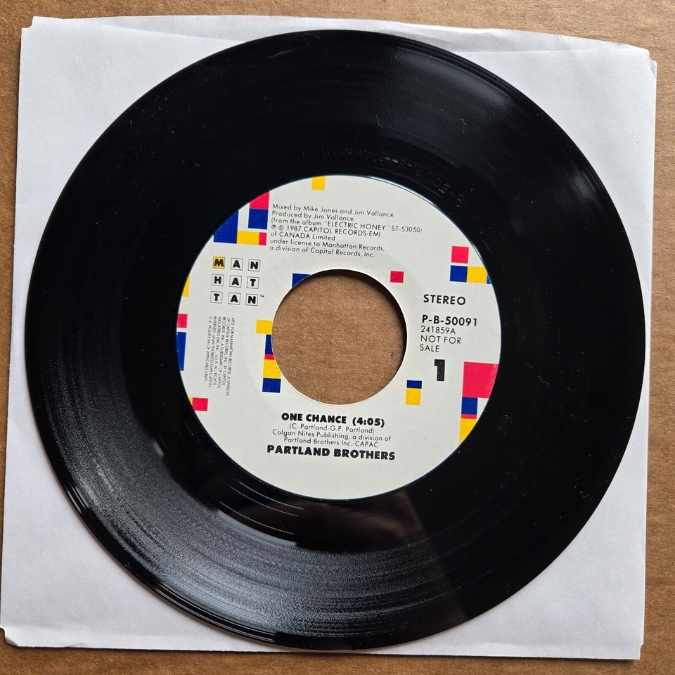 PARTLAND BROTHERS One Chance DJ PROMO 45 7" Record Vinyl Records | eBay