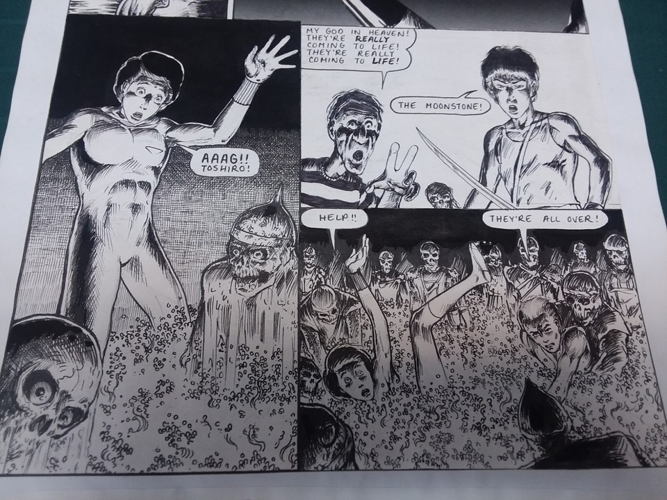 1986 Aircel Comics SAMURAI #10 page 4 Barry Blair ZOMBIES - Original ...