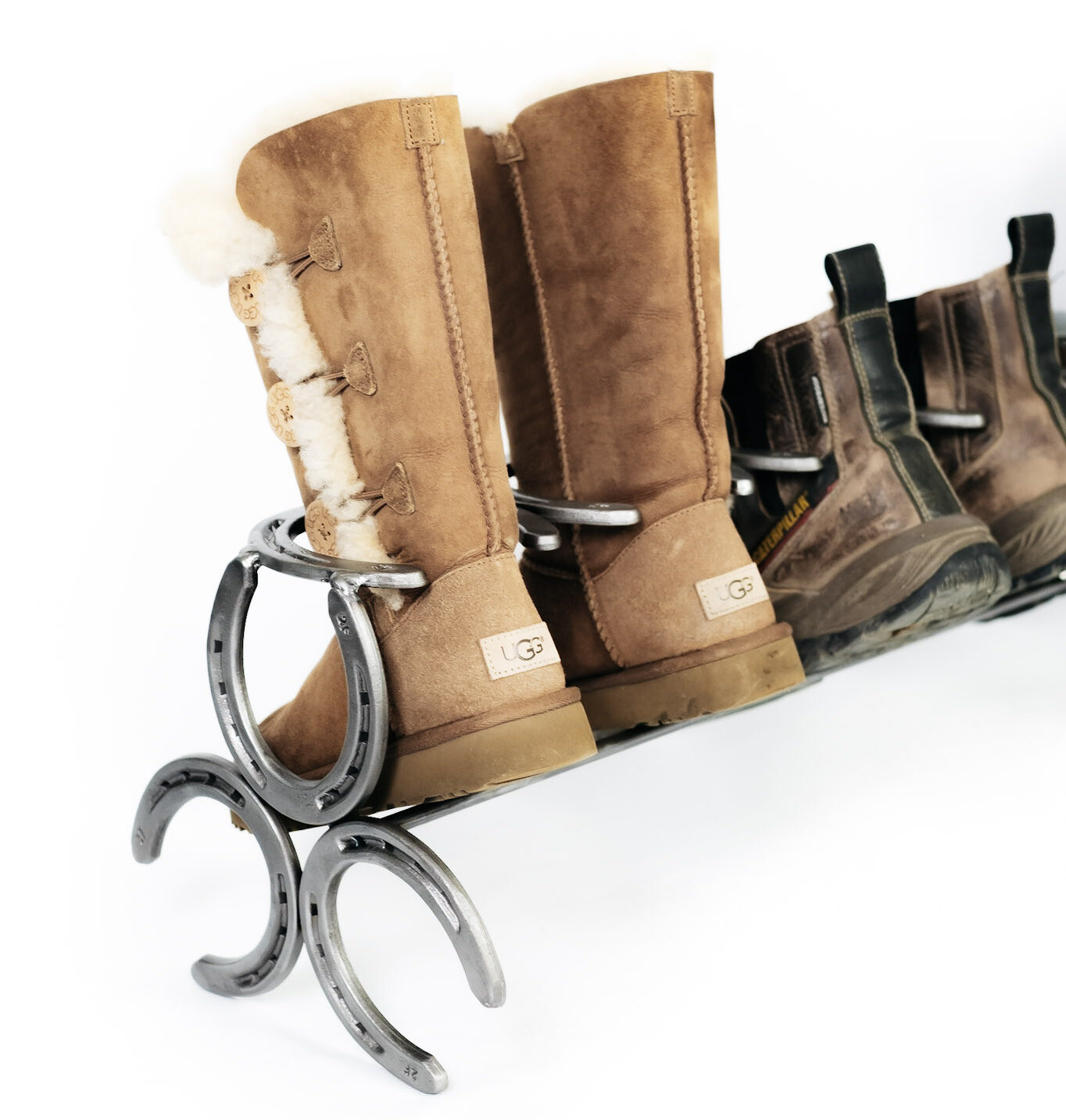 Handmade Horseshoe Boot Rack - 4 Pairs - The Heritage Forge | eBay