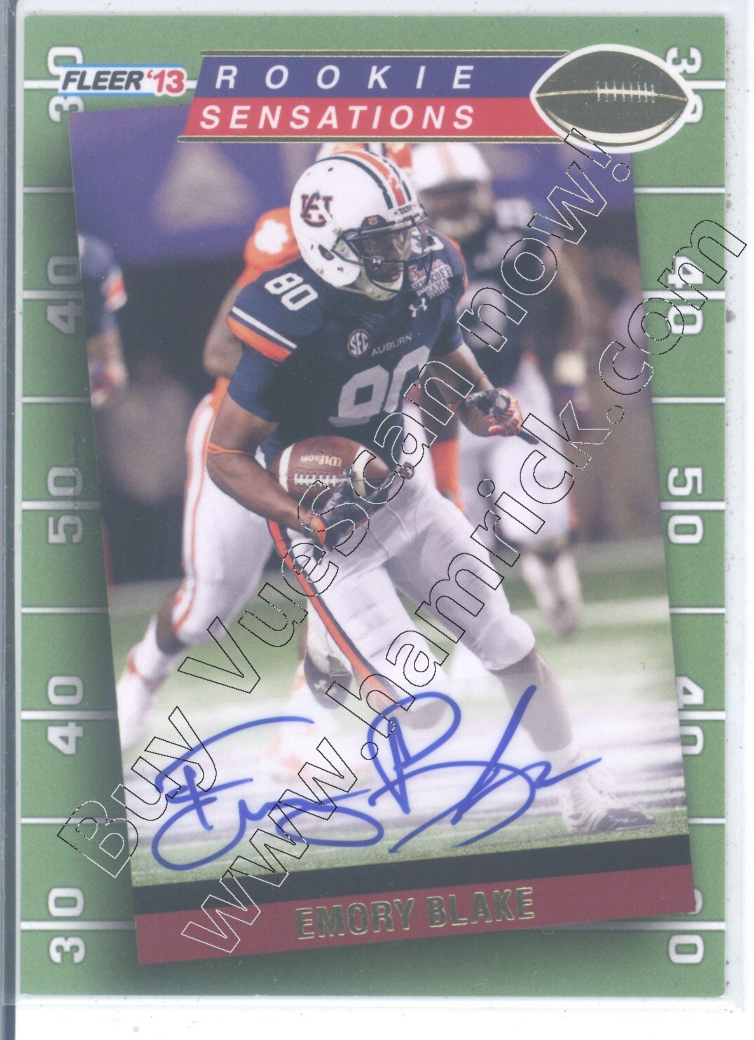 emory blake rc rookie draft auto autograph auburn war eagle college ...