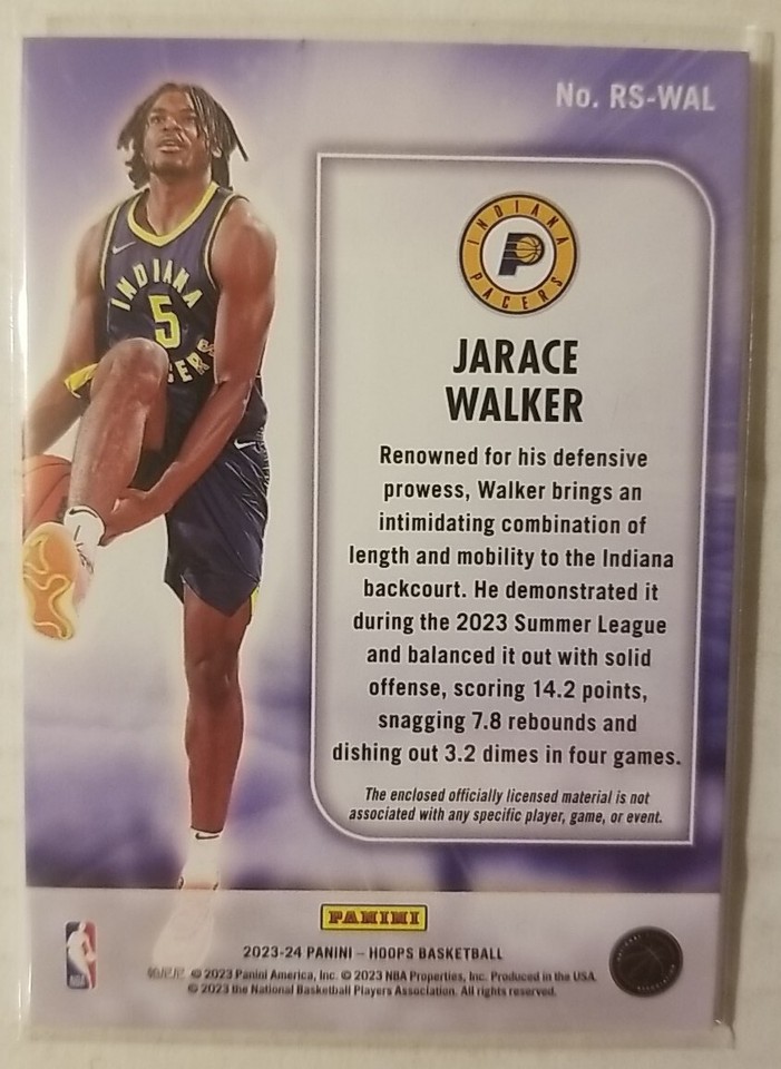2023-2024 Panini NBA Hoops Rise n Shine Insert Patch #RS-WAL Jarace ...
