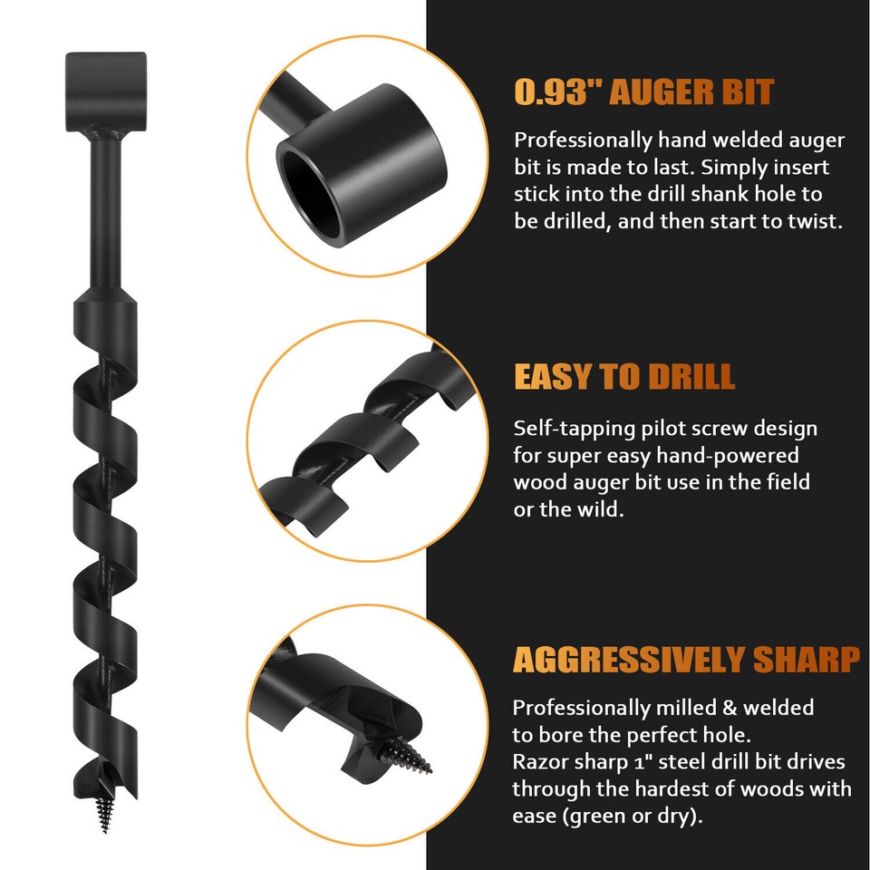 For Bushcraft Backpack And Camping Scotch Eye Wood Auger Drill Bit Hand ...