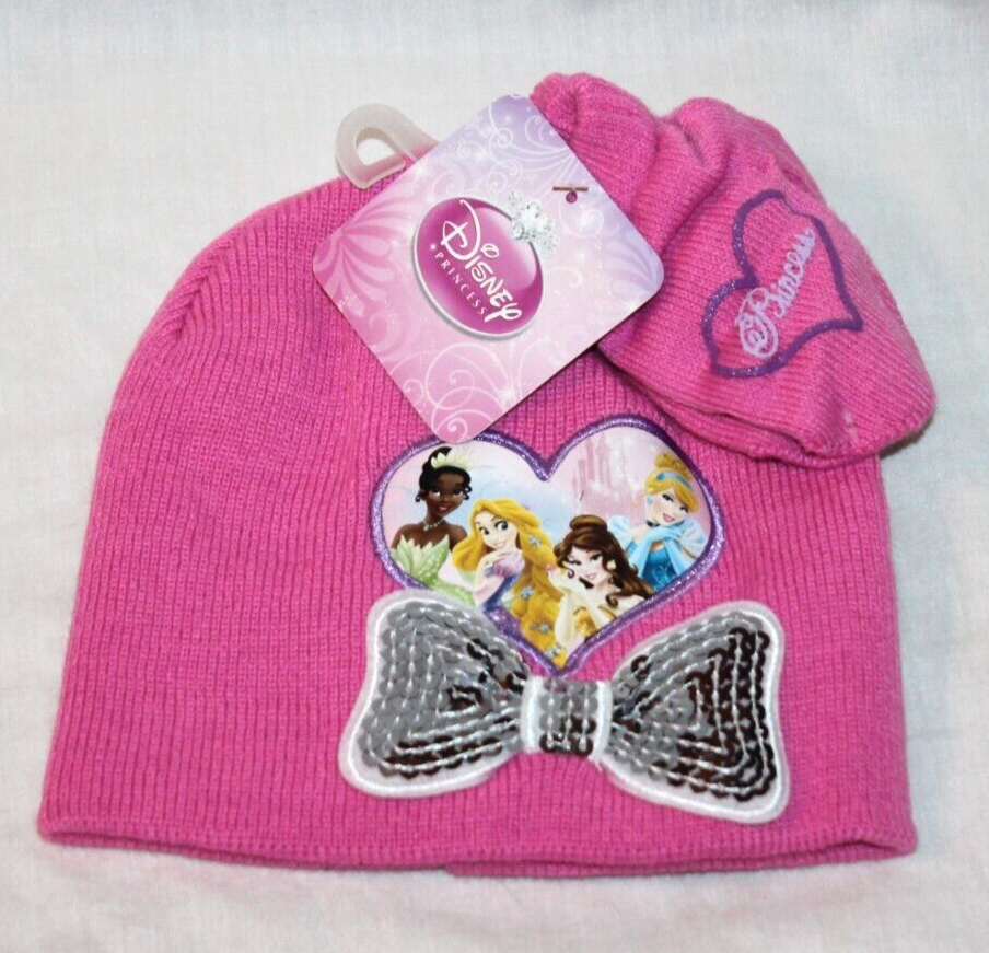 NEW WITH TAG DISNEY PRINCESS 2 PIECE HAT AND GLOVE SET ONE SIZE TODDLER ...