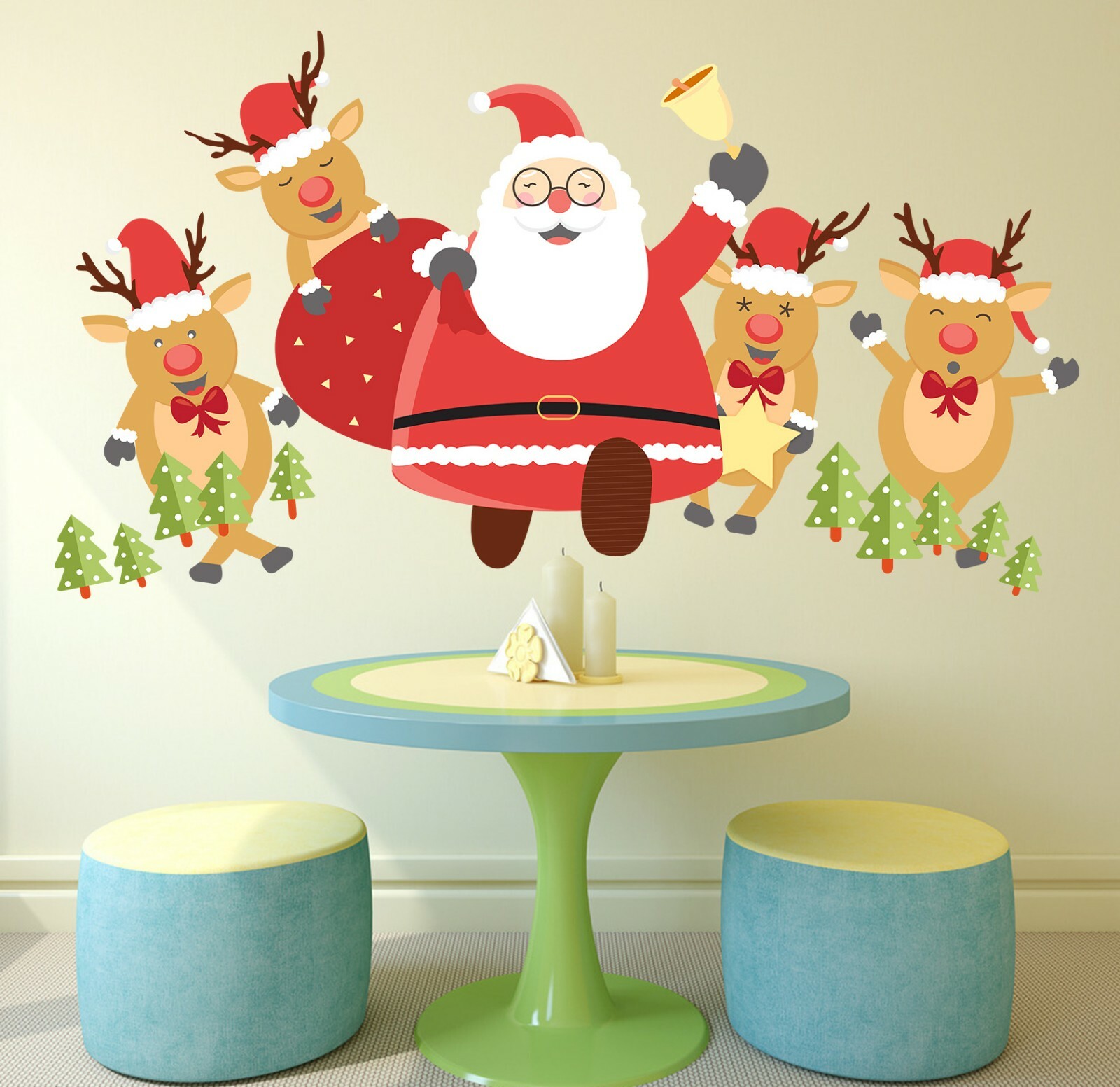 3D Santa Claus G320 Christmas Wallpaper Murals Wall Print Decal Wall ...
