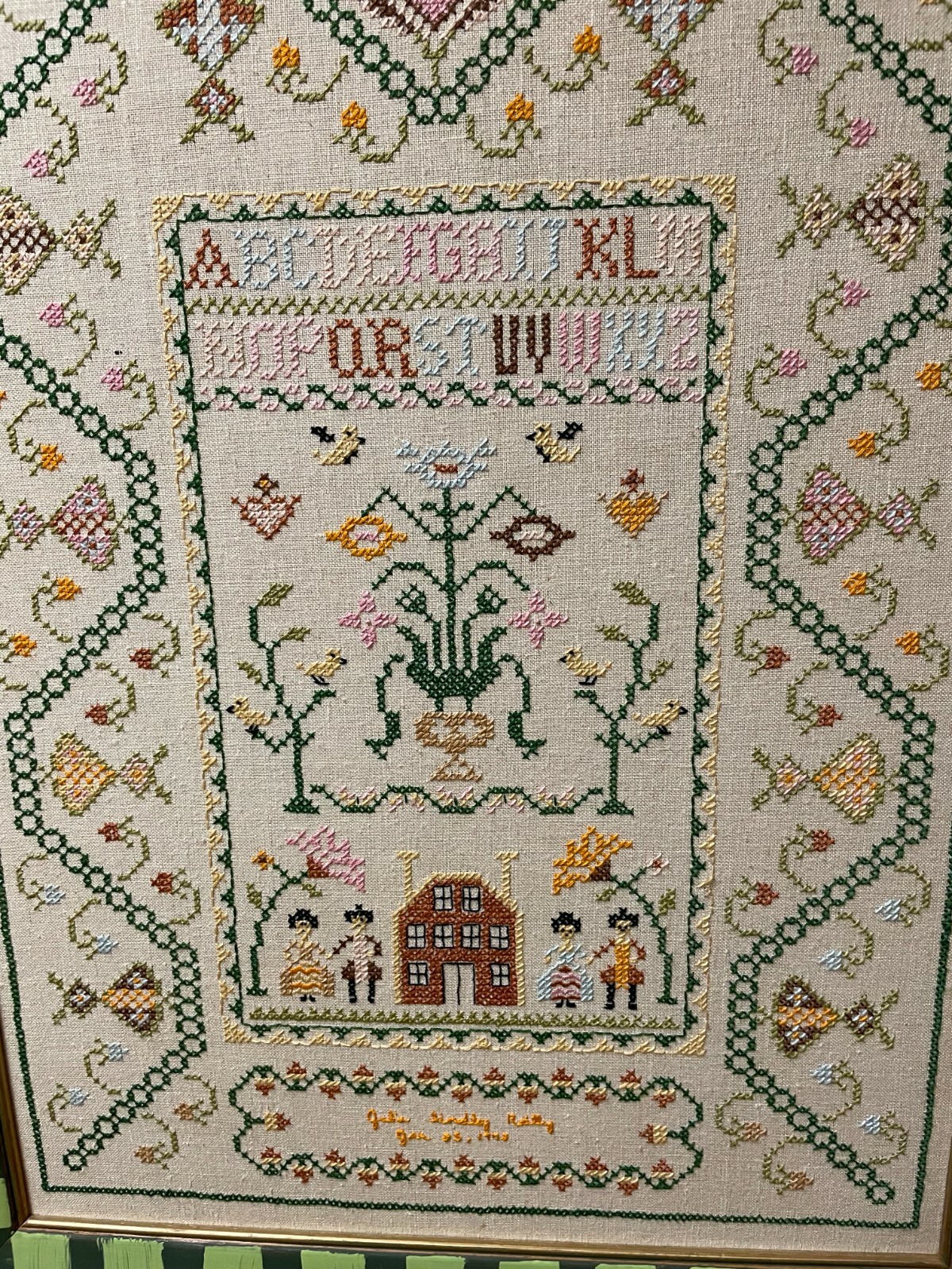 Paragon Needle Craft Finished Friendship Sampler Linen Colonial Cross ...