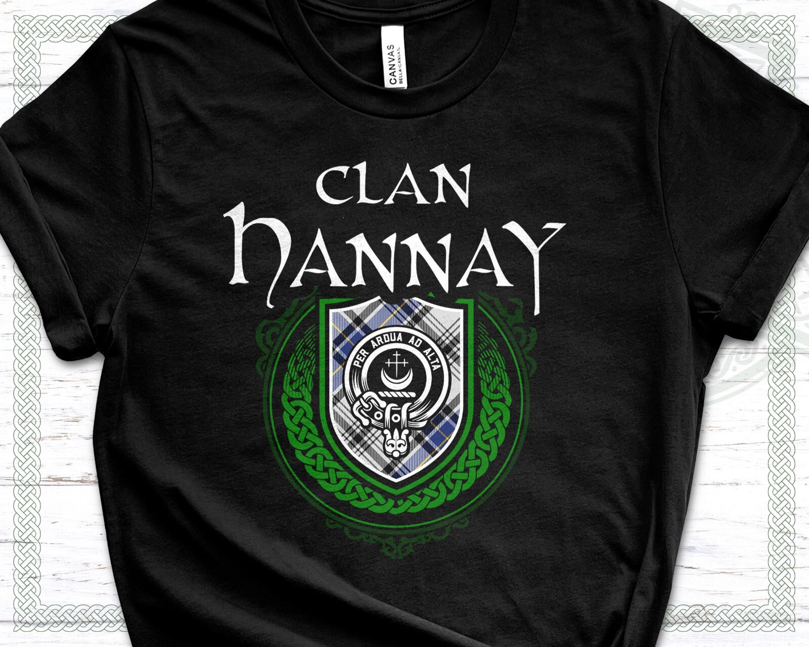 Scottish Clan Hannay Surname Scotland Tartan and Clan Badge | eBay