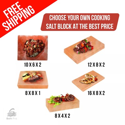 Himalayan Salt Cooking Block PICK ANY 1, Large Salt Plates Season BBQ ...