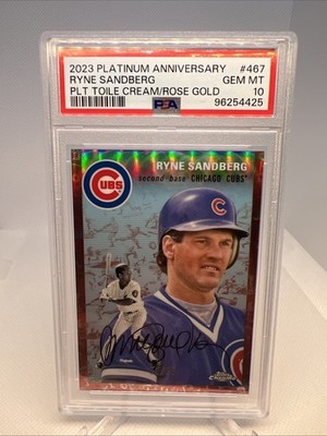 Ryne Sandberg Rose Gold /75 PSA 10 2023 Topps Chrome Platinum ...