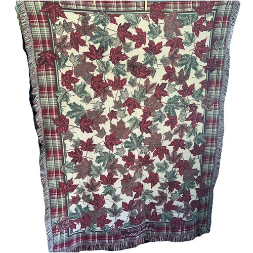 Vtg Bob Timberlake American Cabin Tapestry Throw! Fall Leaves Red ...
