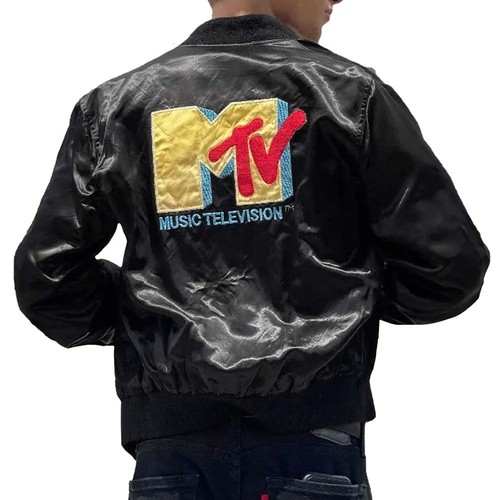 Vintage MTV Music Television Satin Bomber Jacket – Retro Varsity ...
