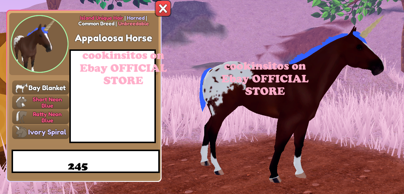 Wild Horse Islands Island Unique Hair IUH Neon blue Appy With HORN | eBay