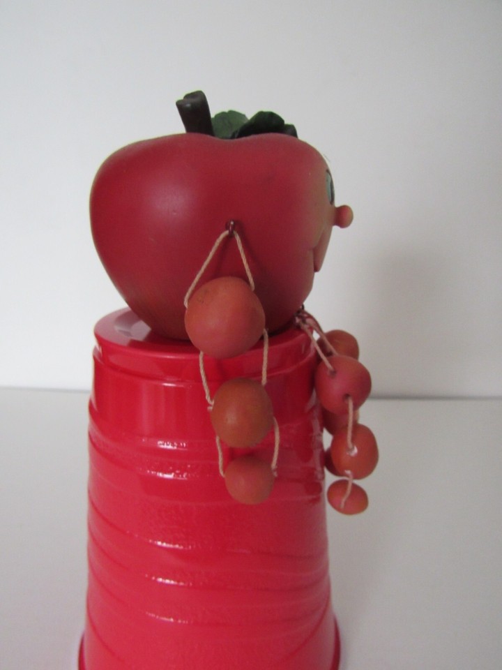 Anthropomorphic Whimsical Smiling Apple Shelf Sitter Vintage | eBay