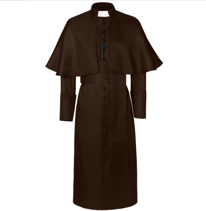 Clergy Men Cassock Priest Costume Bishop Pope Robe Roman Catholic ...