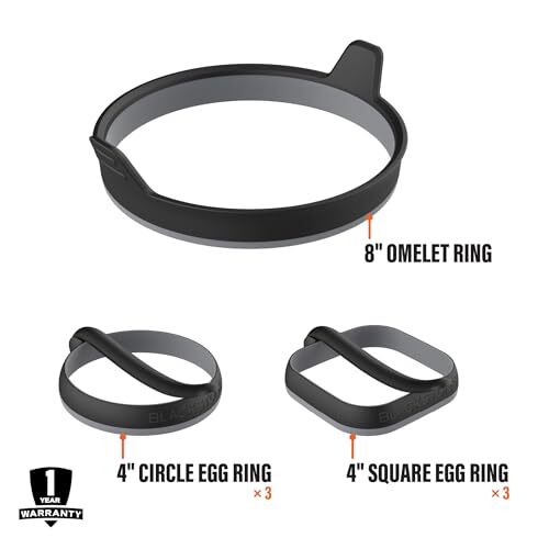 5515 Egg Ring/Omelet Ring Kit,Silver Blackstone 5515 Egg Ring/Omelet ...